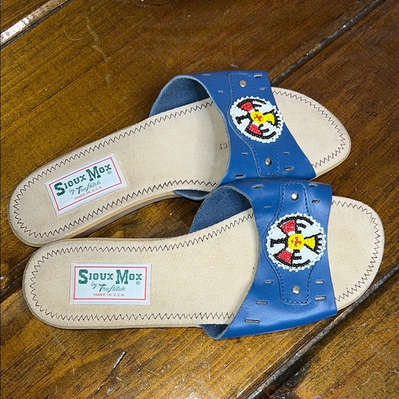 Sioux Mox | Shoes | Sioux Mox Blue Beaded Sandals | Poshmark